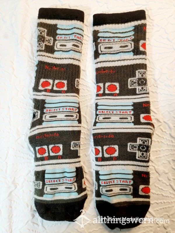 Gamer Girl Socks Rocking The Old School Nintendo And Y