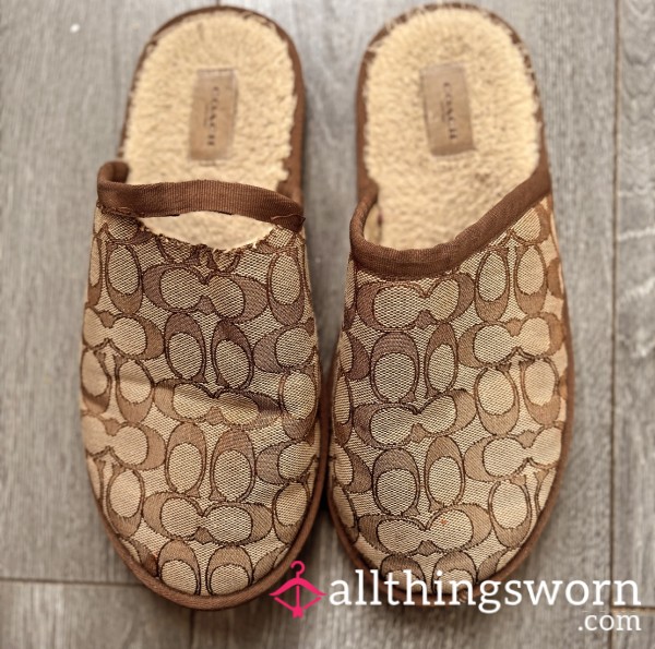 Worn Coach Slippers Size 10