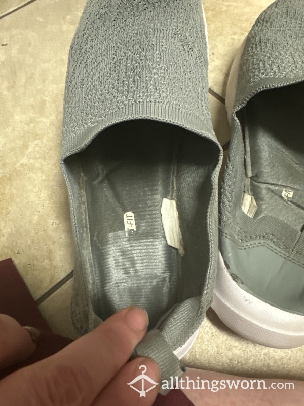 SOLD Stinky Shoes That Smell The Room Up Grey Flats